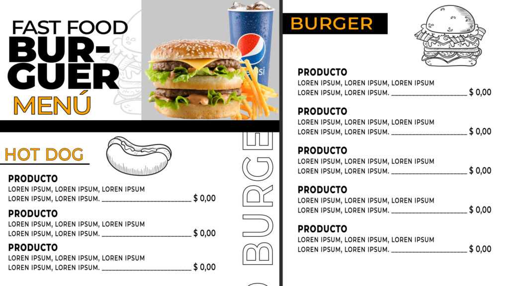 Menú Animado para Pantallas PREMIUM | Restaurant, comida rápida, fuente ...